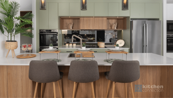 Kitchen Renovation Trends- Timber look overhead cabinets.